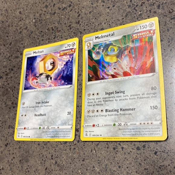 Pokemon | Toys | Meltan Melmetal Single Strike Pokmon Cards | Poshmark